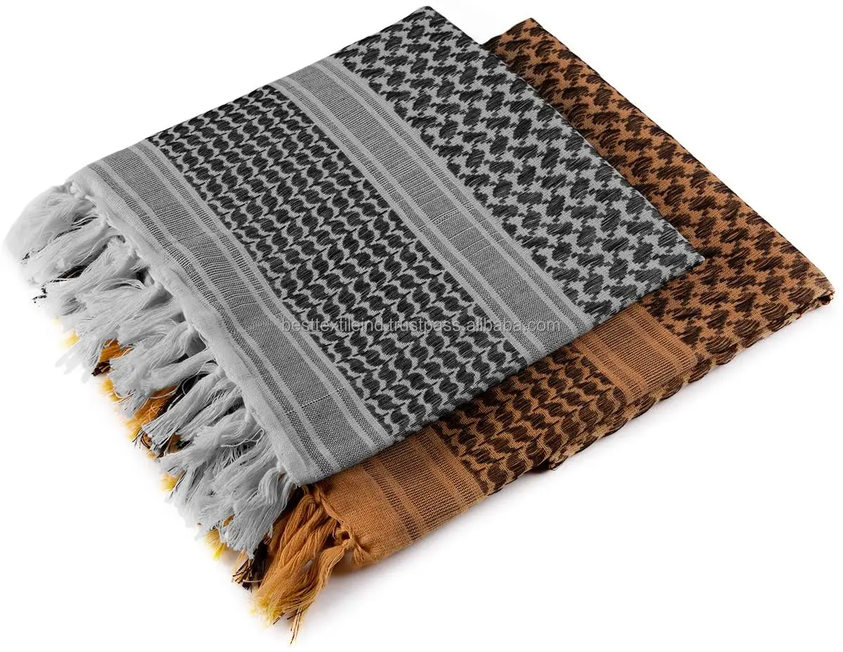 100% Cotton Shemagh New Tactical Keffiyeh Desert Head Neck Scarf ...