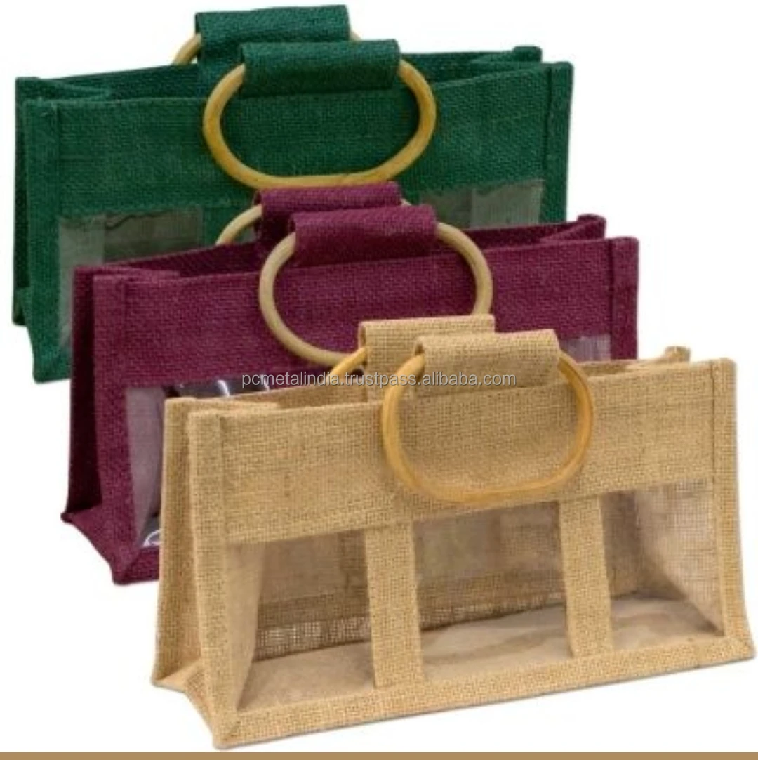 Jute Window Transparent Bag Wholesale Jute Gift Pouch Bag Tote Bags ...