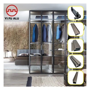 Luxury Modern Sliding Door Wardrobe Frame Clothes Glass Wardrobe Closet ...