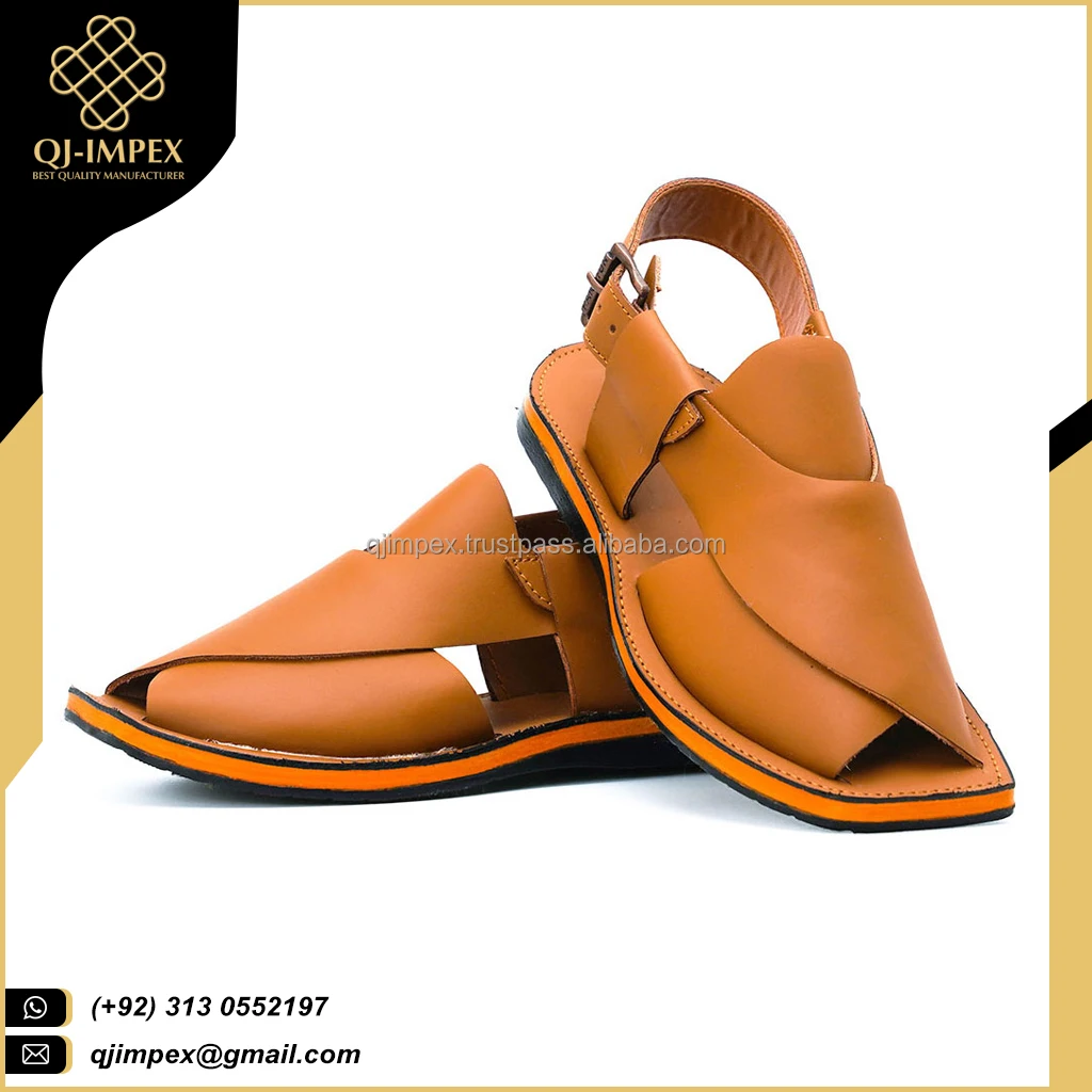 Solid Color 100% PU Genuine Leather Men's Sandal New Style High Quality ...