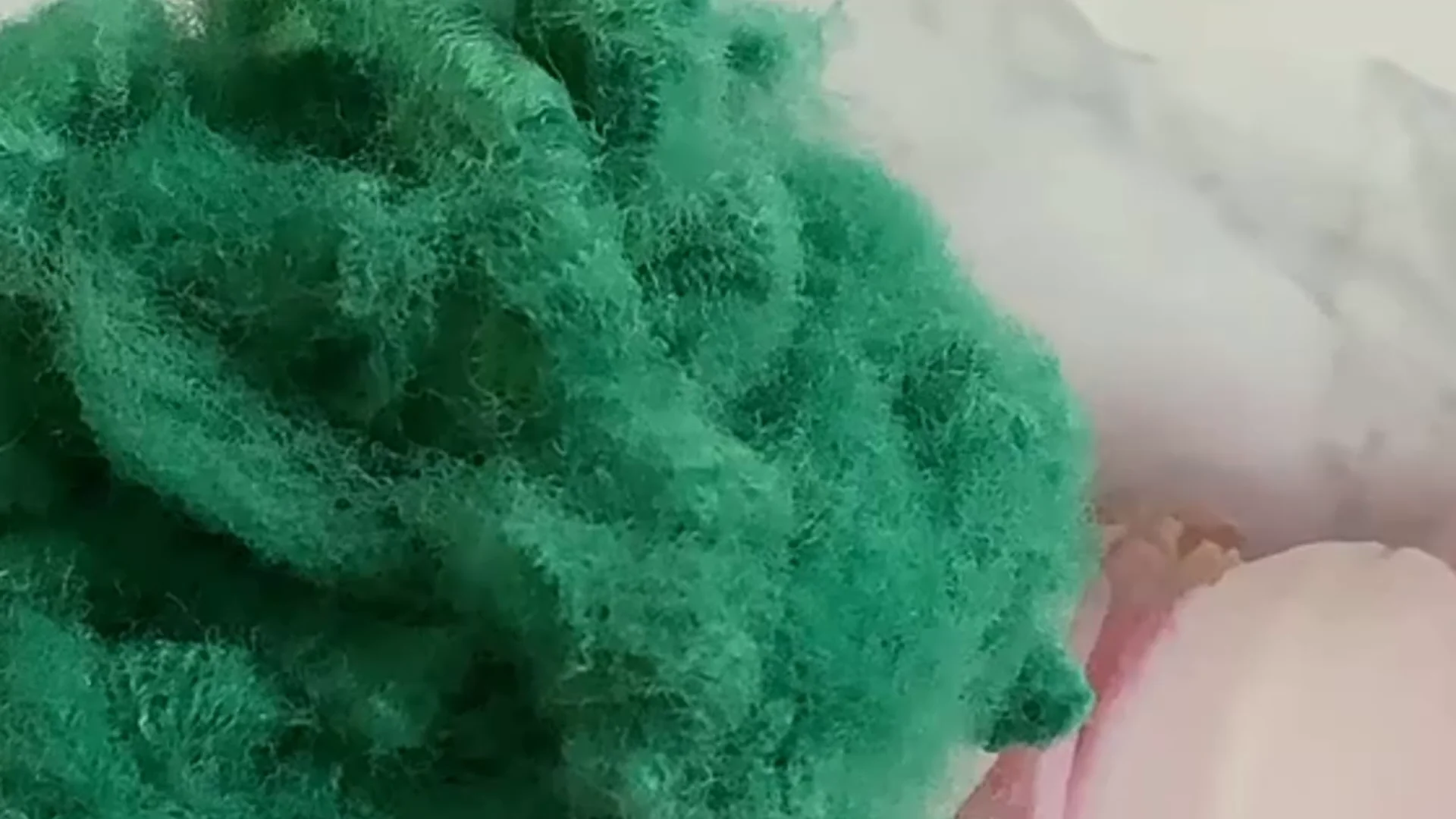 Polyester Staple Fiber Sd Green Solid Non Siliconized Fibre For Pad ...