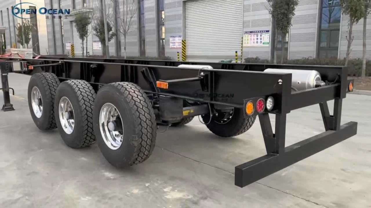 3 Tri Axles Gooseneck Trailer Container Transportation Chassis Skeleton ...