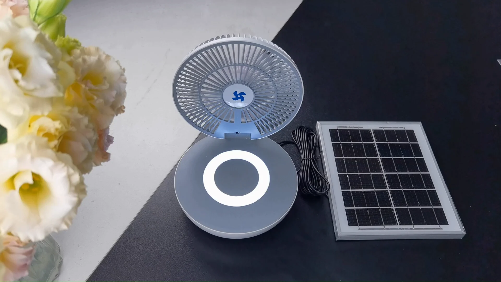 Mini Solar Fan 5v Dc Solar Rechargeable Foldable Flexible Fans Wireless ...