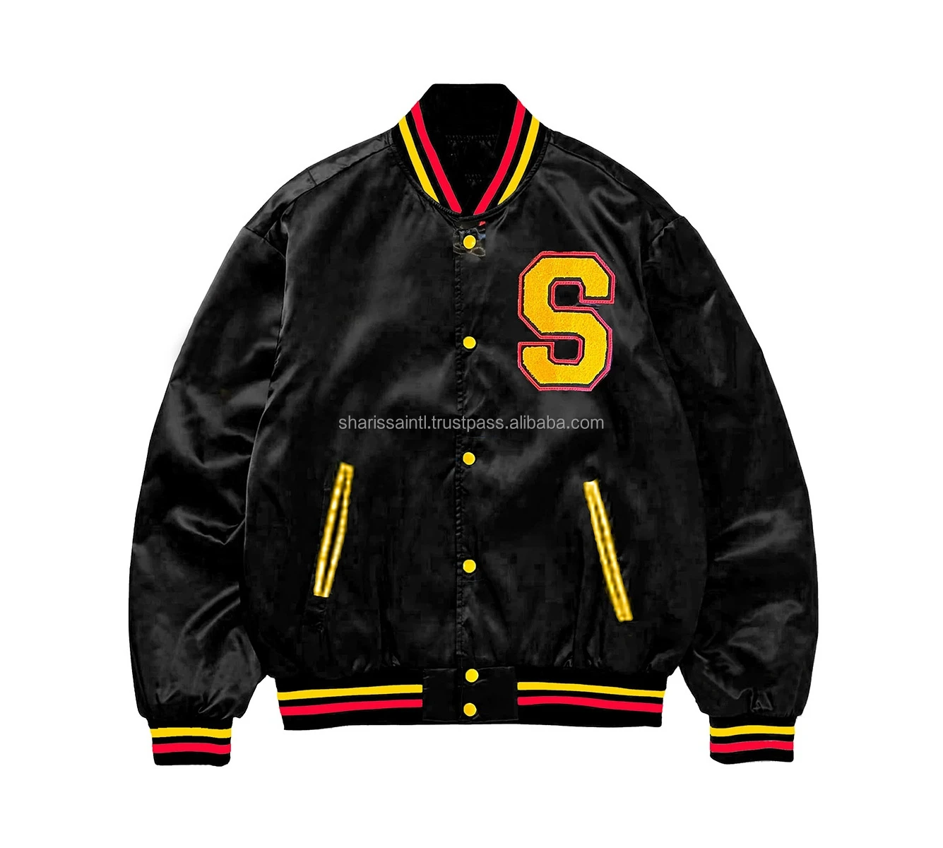 Men's Clothing Satin Varsity Jackets Letterman Baseball Jackets Custom ...