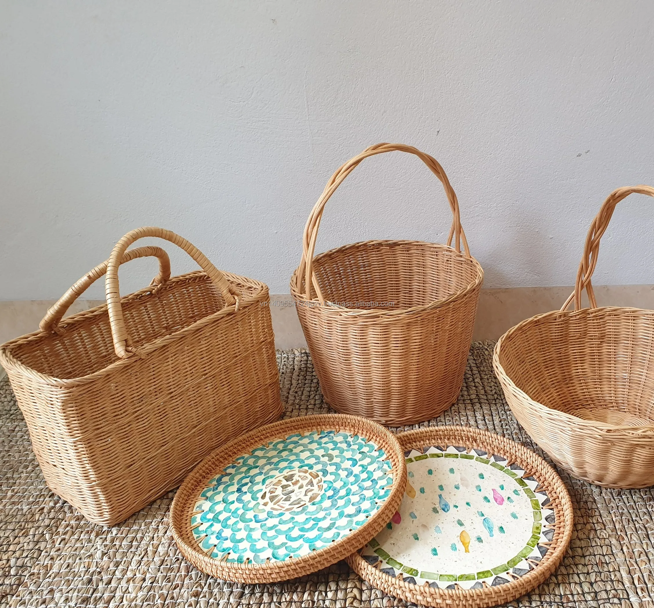 Natural Eco-friendly Rattan Bag With Handle/ Handmade Rattan Tote Bag ...