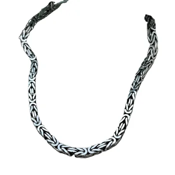 925 Sterling Silver King Link Chain Men Jewellery Byzantine Necklace ...