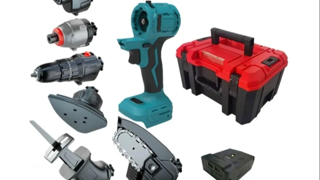 Cordless Electric Screwdriver Multi-head Power Drill Set Power Tool ...