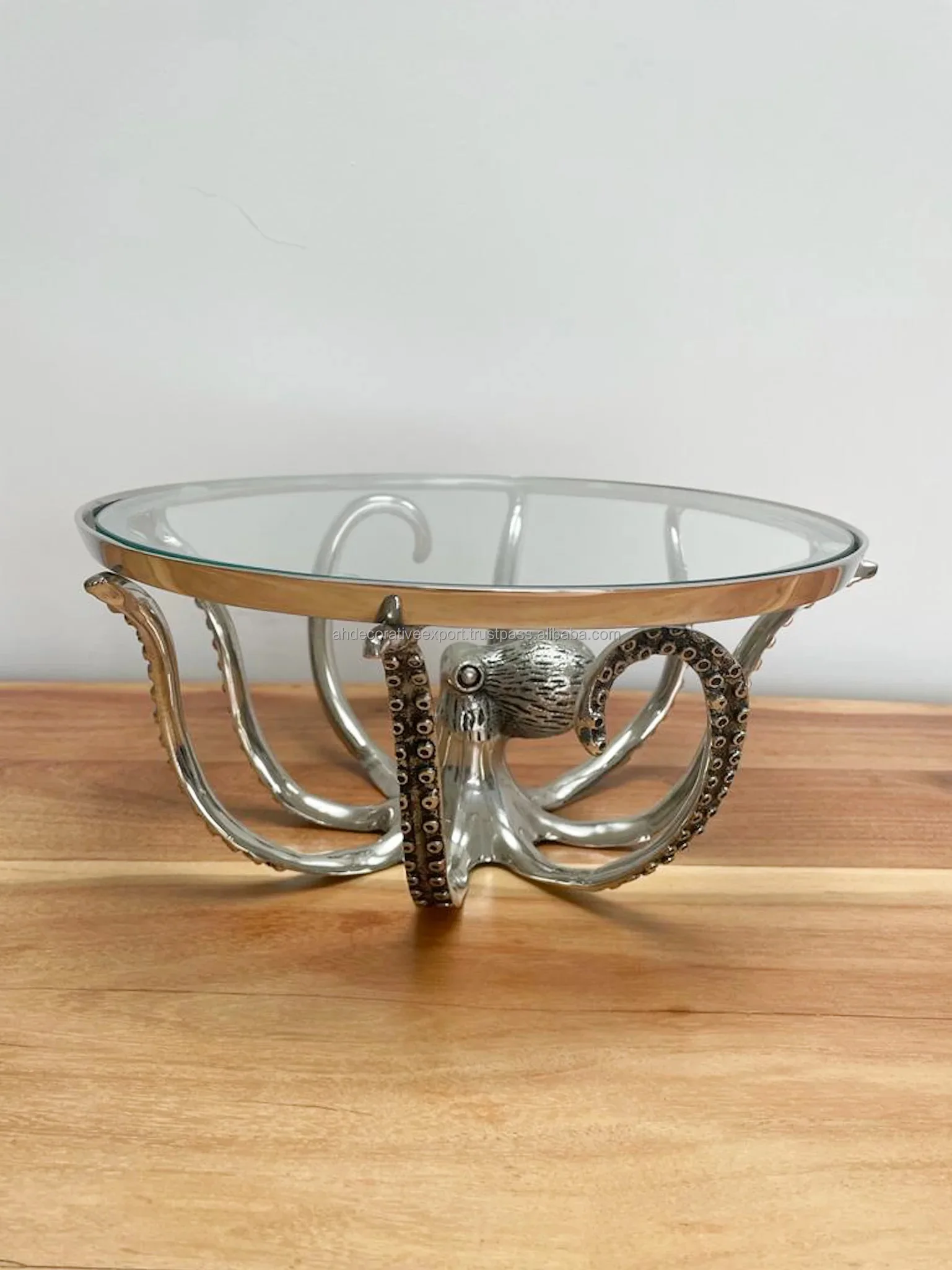 Metal Antique Octopus And Glass Fruits Bowl Dinnerware Decorative Salad ...