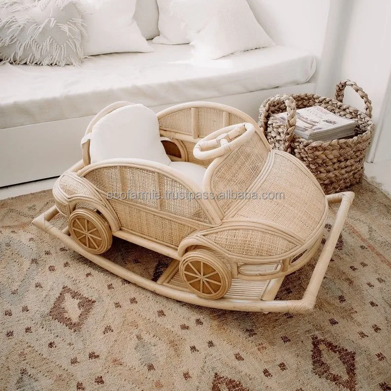 Big size baby ride on rattan swing rocker cars cute rocking car ride-on ...