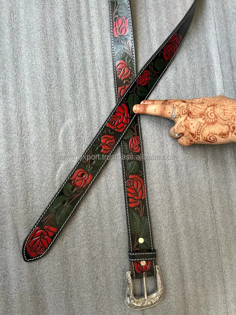 New Arrival Genuine Leather Western Hand Tooled And Style Hand Painted ...