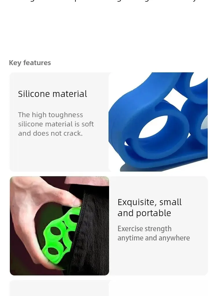 Silicone Finger Gripper Gym Hand Grip Resistance Band Wrist Stretcher ...