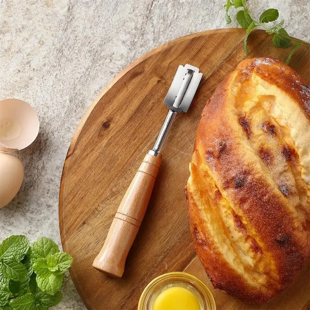 Wooden Handle Sourdough Bread Scoring Lame Bread Slashing Tool With ...