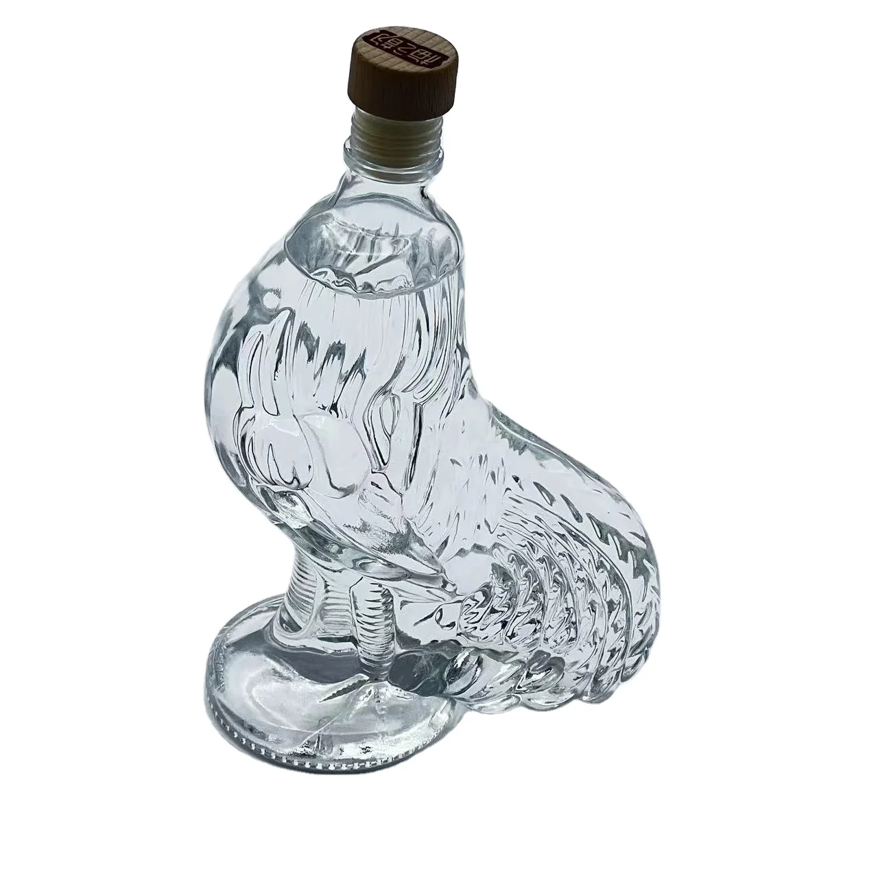 Customize A Unique Chicken-shaped Glass Bottle With A Cork Stopper ...