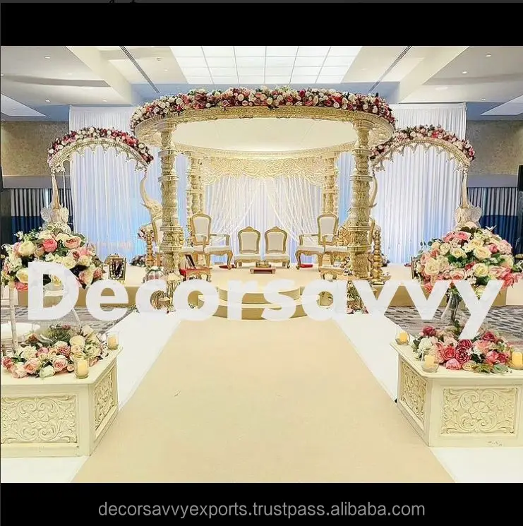 Hindu Wedding Wooden Mandap Set Wedding Hand Made Carved Wooden Mandap ...