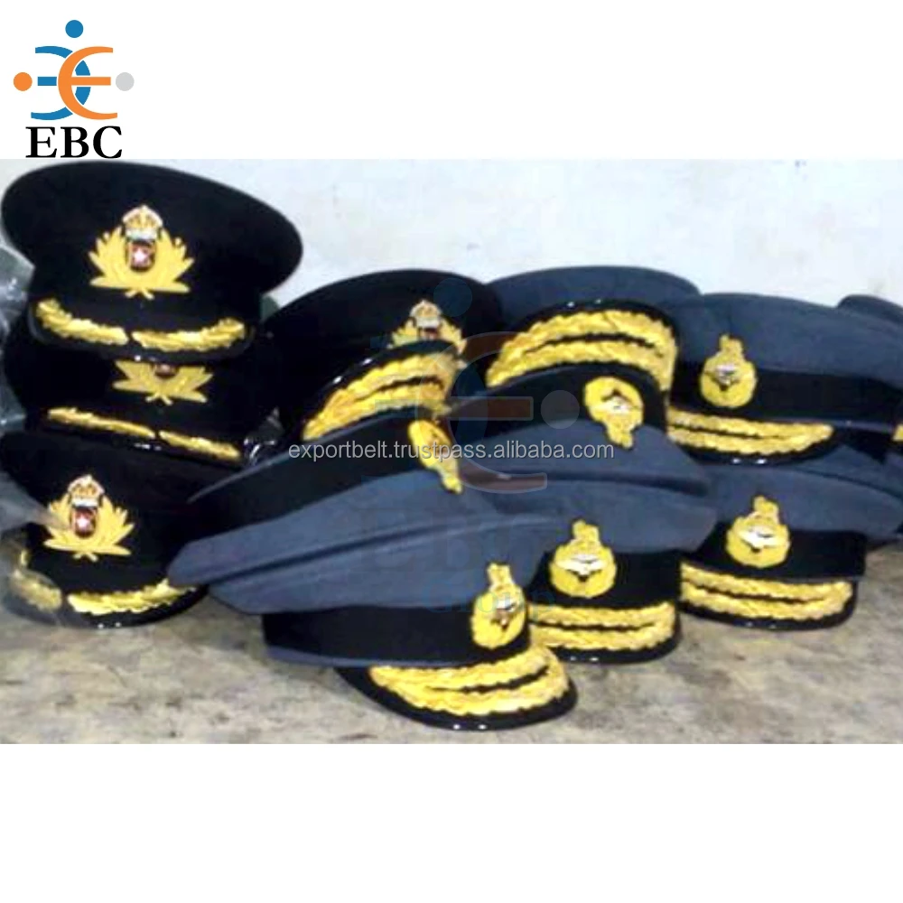 High Quality AF Pilot Captain Ash Blue Uniform Peak Cap with Cap Badge ...