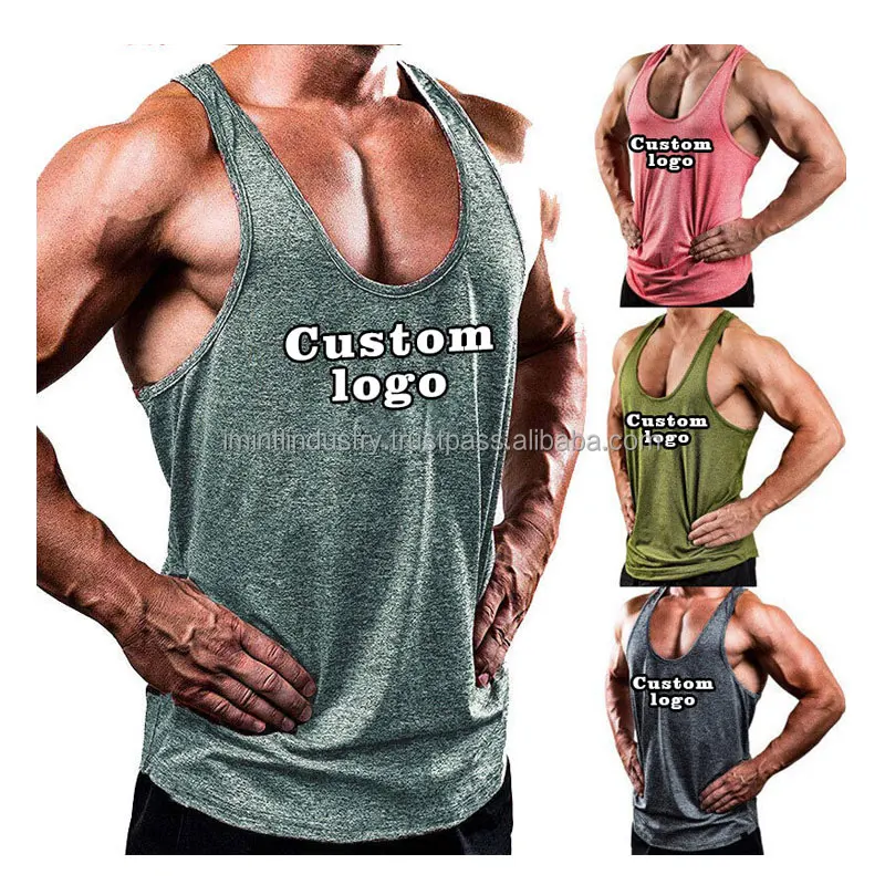 Men Custom 100% Cotton Gym Tank Top Workout Fitness Running Exercise ...