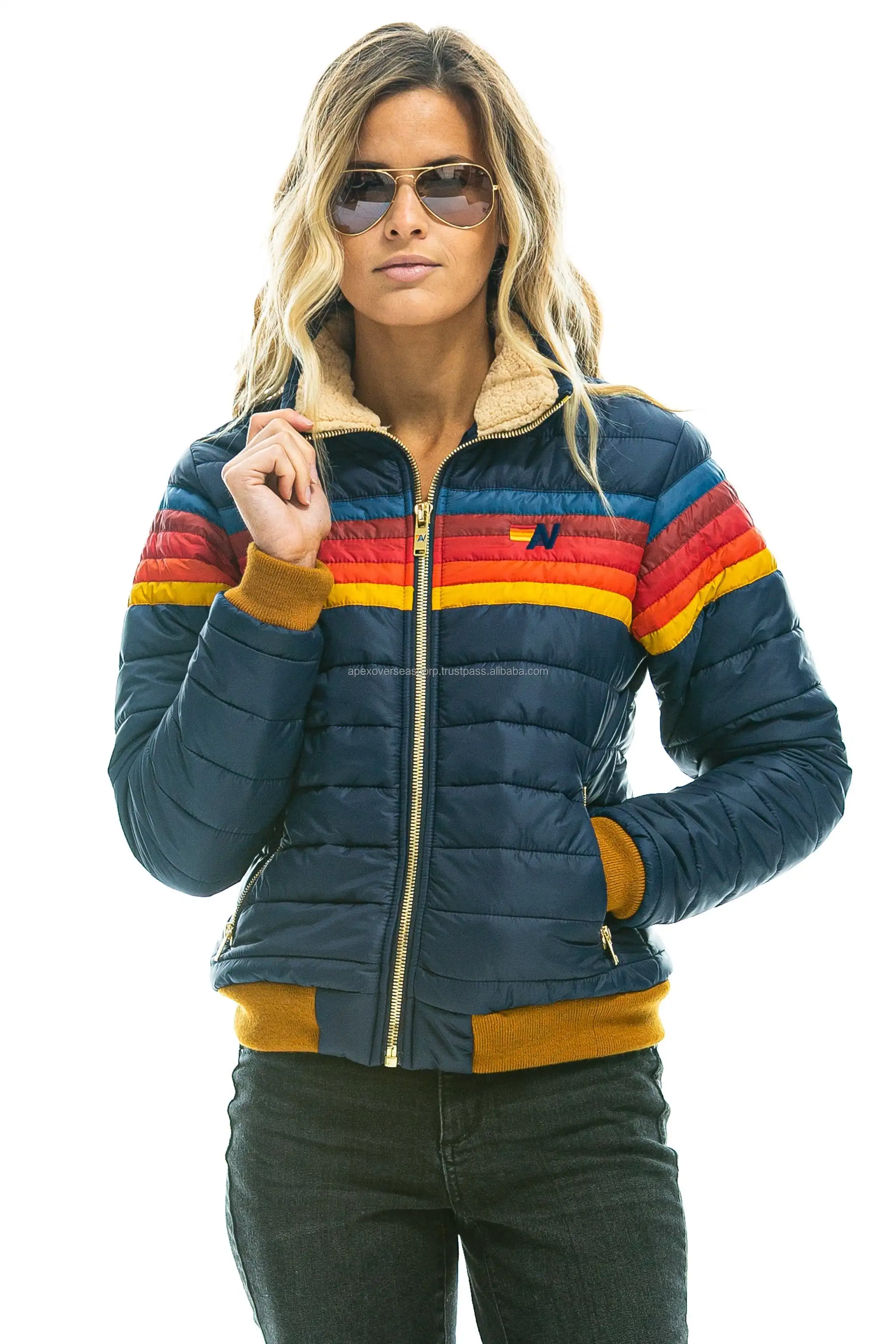 Custom Designs 2022 Winter Women's Zipper Puffer Down Jacket Street ...