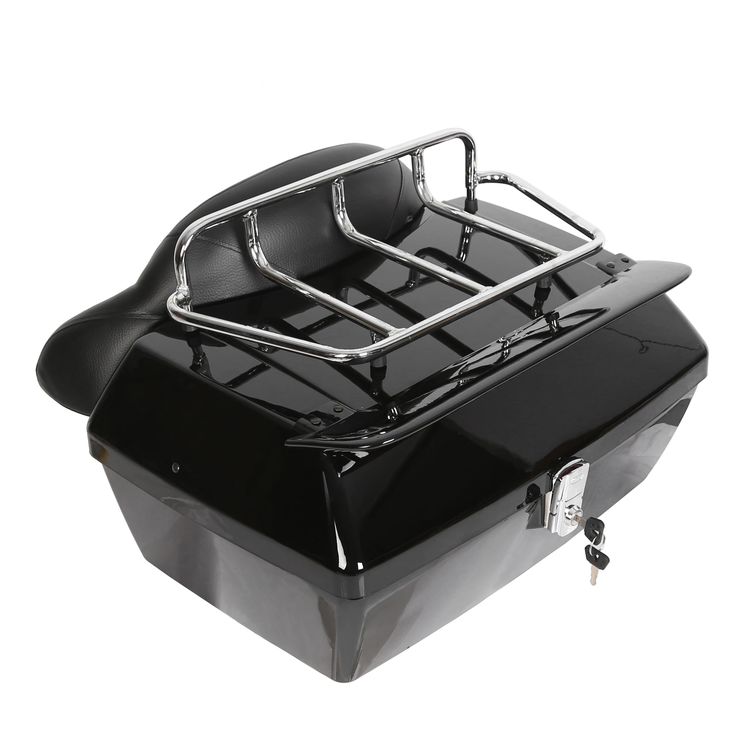Motorcycle Trunk Tail Box Tour Pack W/ Backrest Light Top Rack for ...