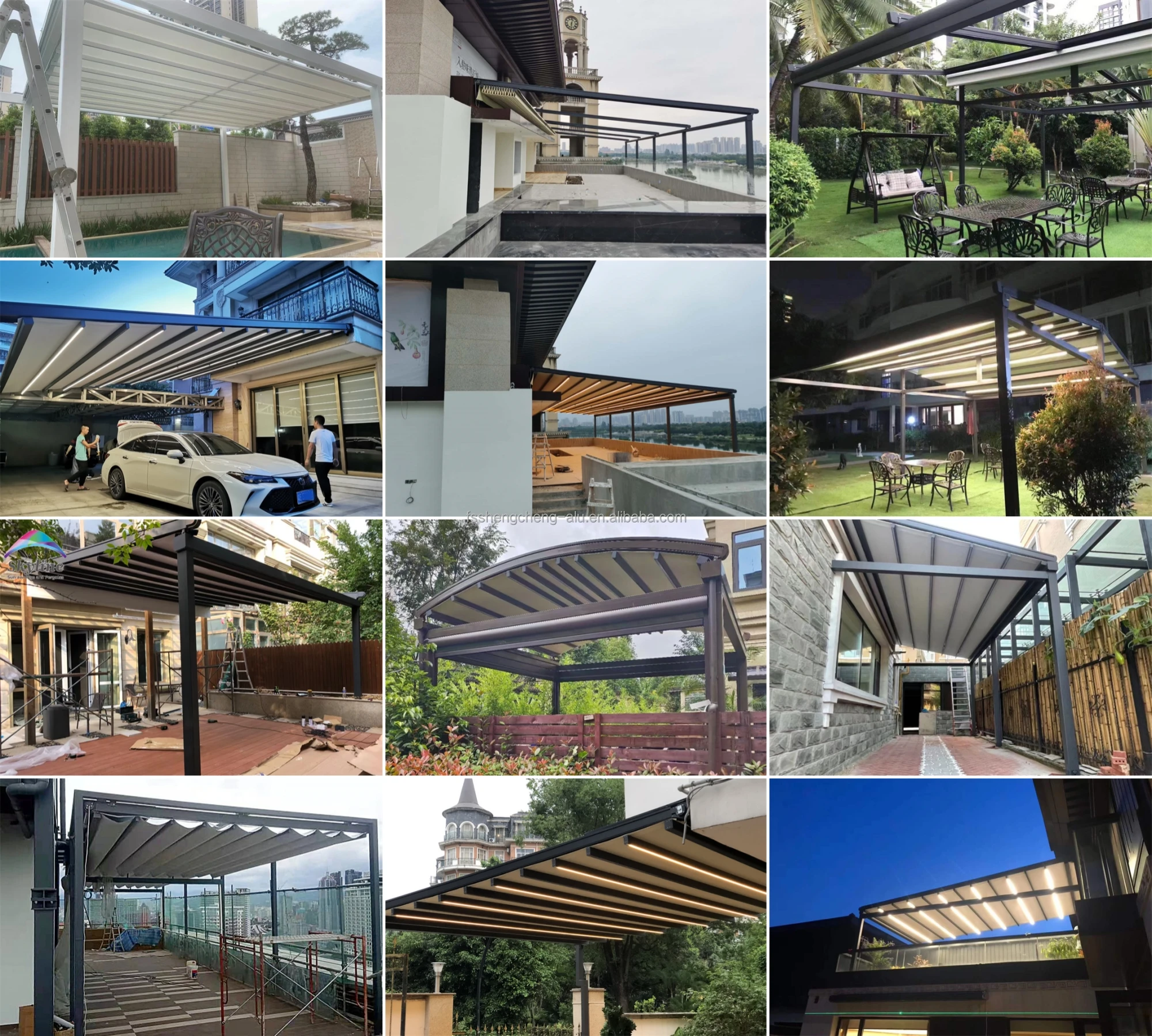 High Quality Commercial Electric Pergola Canopy Garden Folding Arm ...
