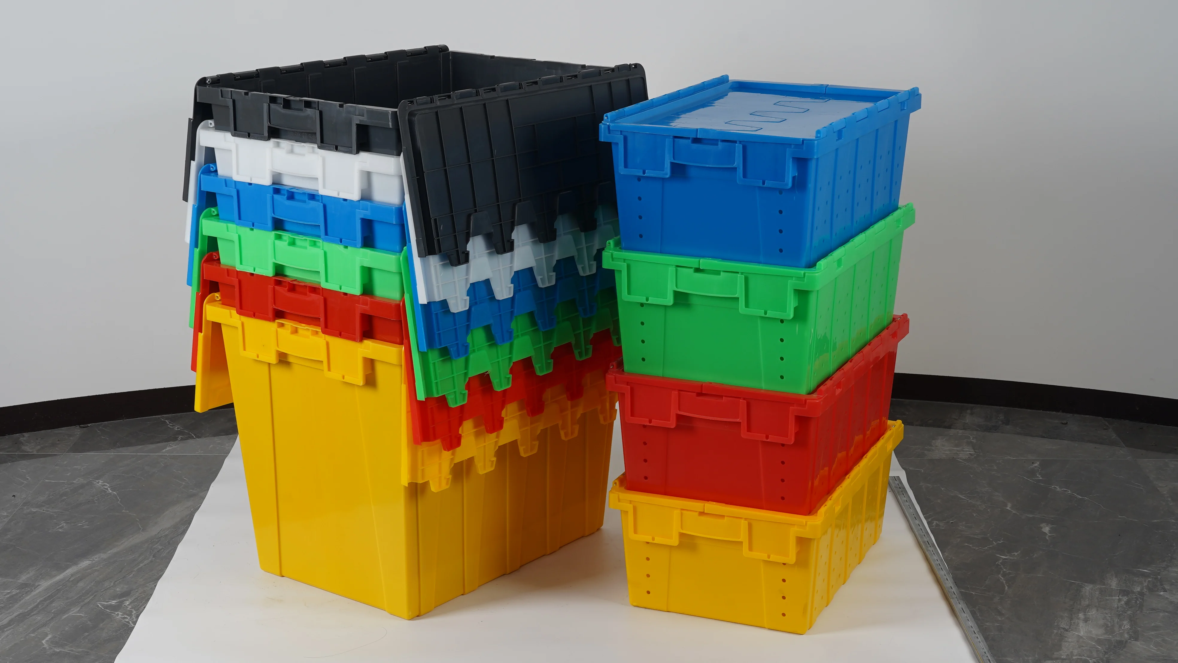 Heavy Duty Plastic Stackable Crate Storage Moving Transport Logistic ...