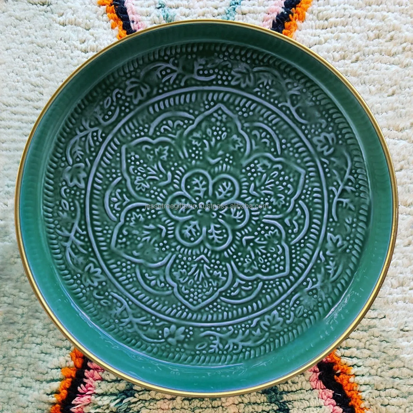 Decorative Enameled Metal Serving Trays - Premium Quality