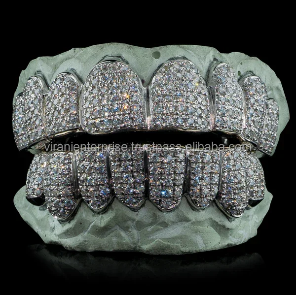 Embreld 10k Solid Gold Teeth Grill Diamond Moissanite Grillz Provence ...