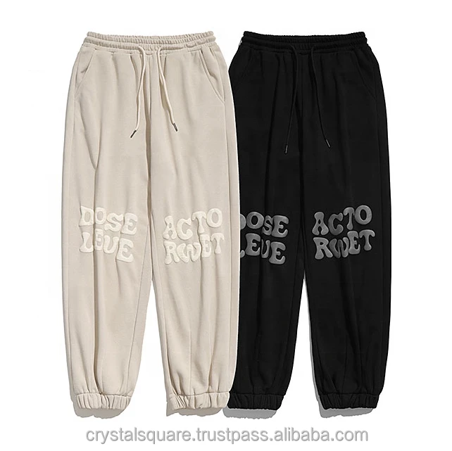 Men 3d Screen Logo Customized Thick Puff Print Sweatpants With Unisex ...