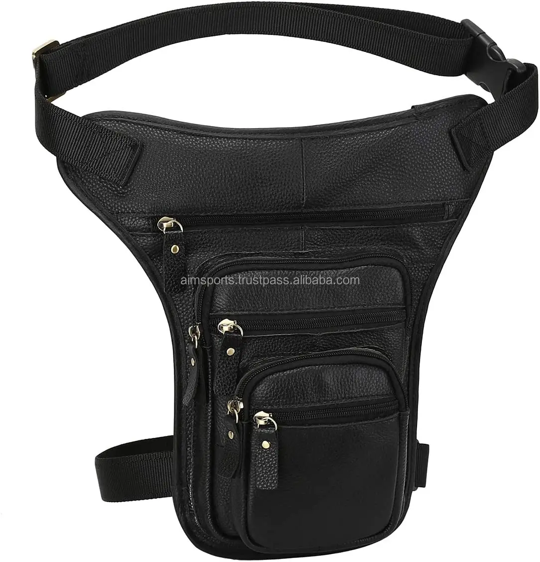 Leather Waist Thigh Bag Bikers Leg Bags Motorcycle Travel Bum Hip Bag ...