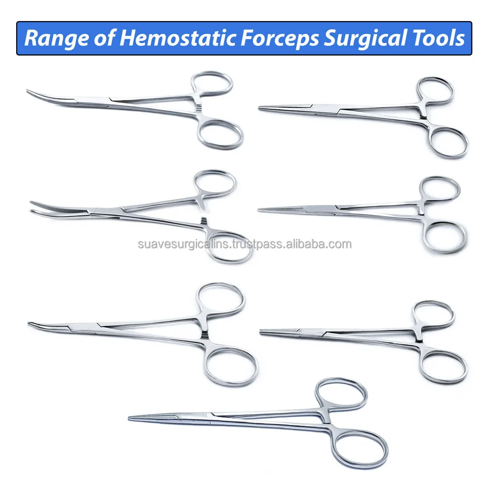 Hemostatic Forceps Locking Artery Clamps Pliers Straight & Curved Surgical Tools By Suave ...