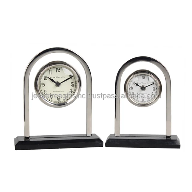 Handmade Metal Tabletop Clock With Shiny Polish & Black Powder Coating ...