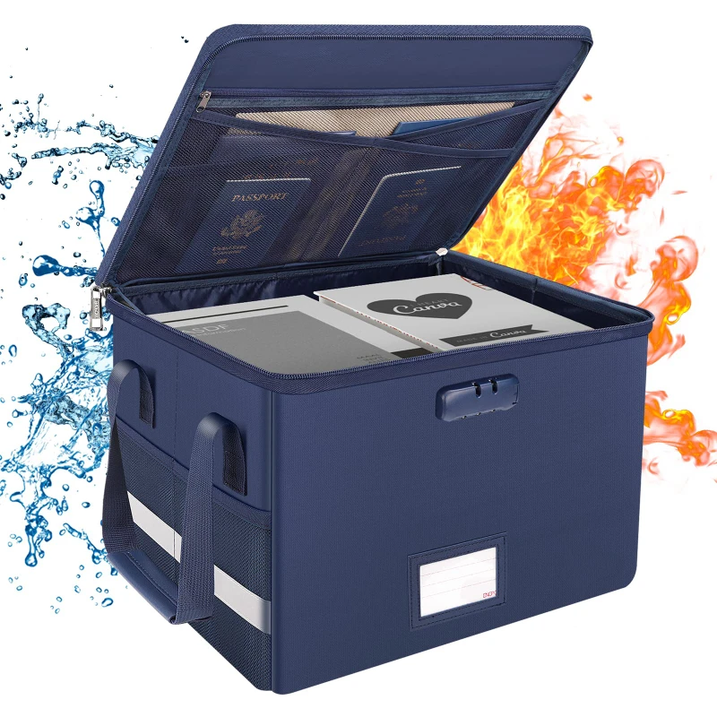 Storage Filing Box File Box With Lock Fireproof Document Box With Night ...