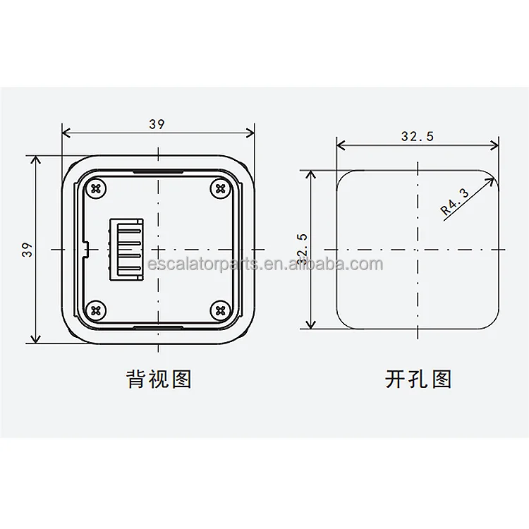 Elevator Square Push Button With Led Light - Buy Elevator Cop Lop Push ...