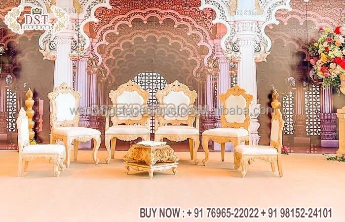 Traditional Wedding Vidhi Chairs for Mandap Indian Wedding Wooden ...