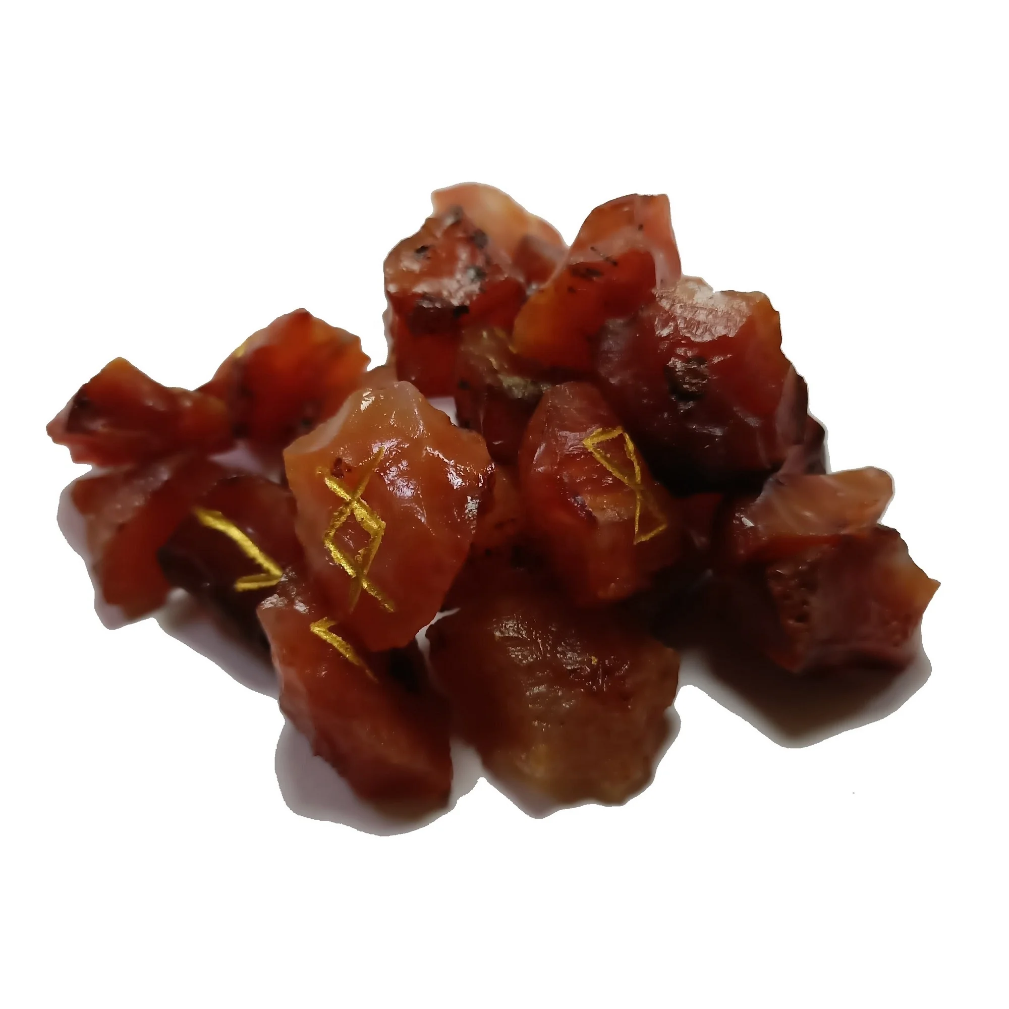 Rune Set Natural Red Carnelian - Healing Raw Stone