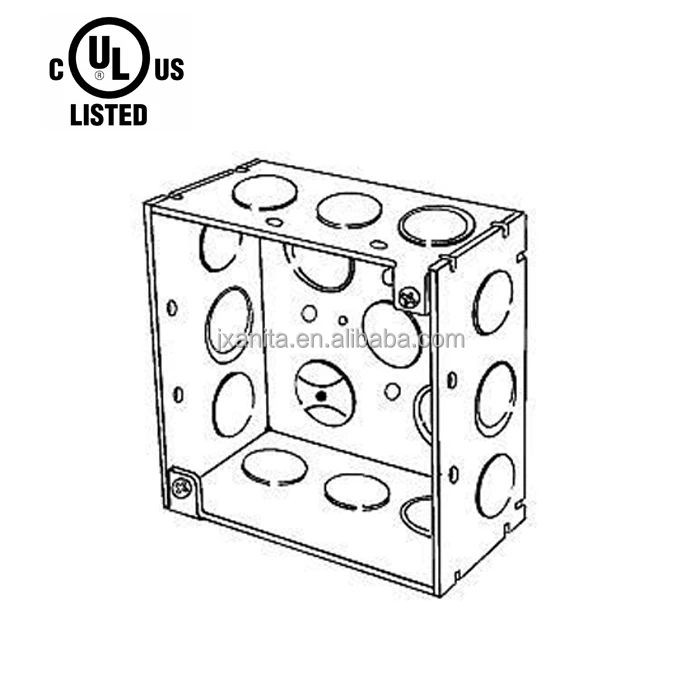 4 in * 4 in * 2-1/8 in Square Wall Electrical Box Welded 2 -gang ...