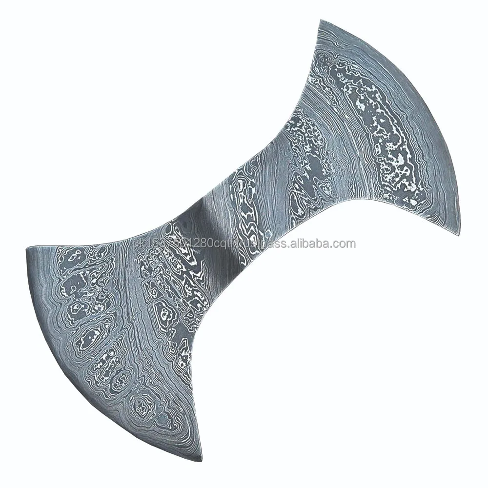 Custom Handmade Damascus Steel Axe Heads for Outdoor Camping