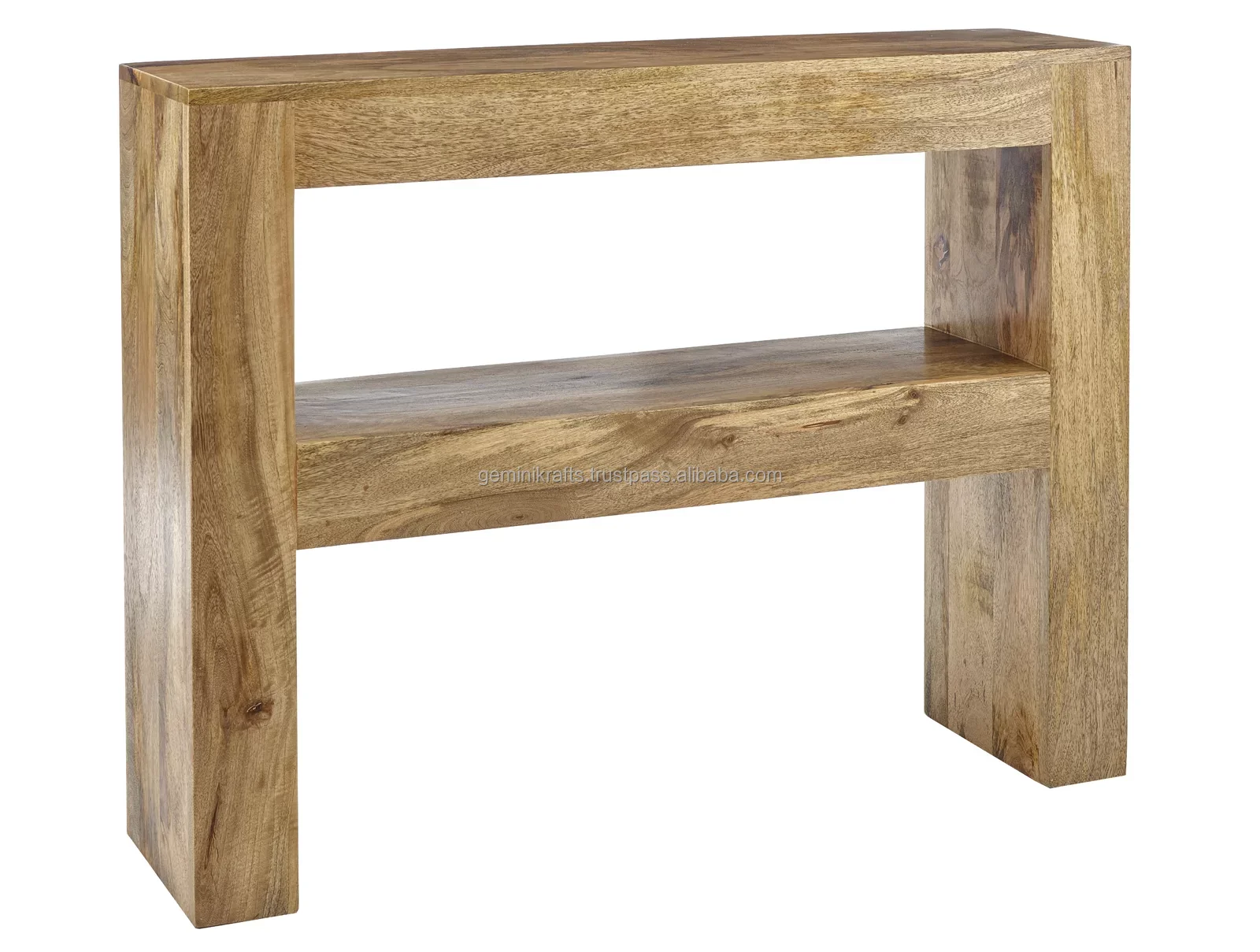 Modern Style Solid Mango Wood Console Table Rustic Narrow Frame Stunning Centerpiece Foldable ...