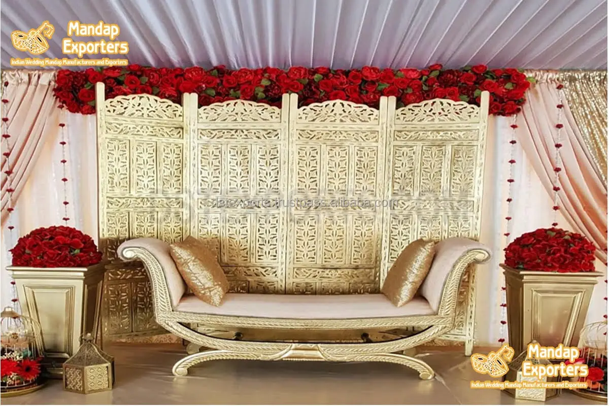 Alibaba.com: Wooden Partition Backdrop Set, Room Divider for Mehndi ...