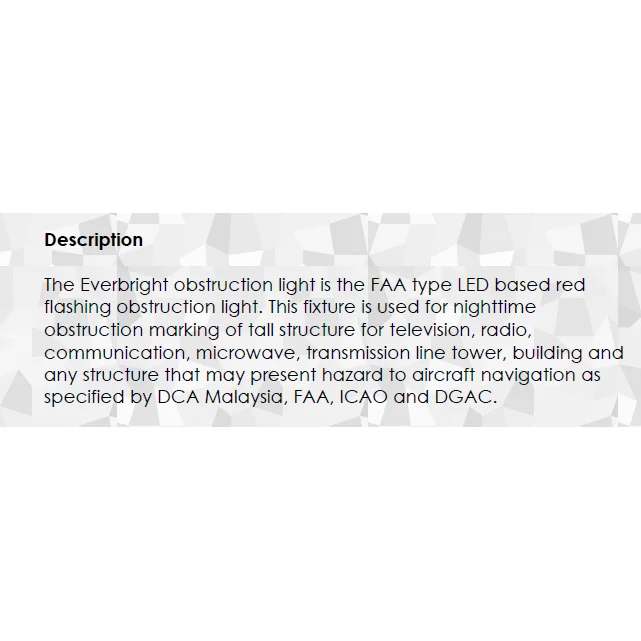 EVERBRIGHT D810 Dual Low-Intensity Red LED Aircraft Tower Safety Lamp ...