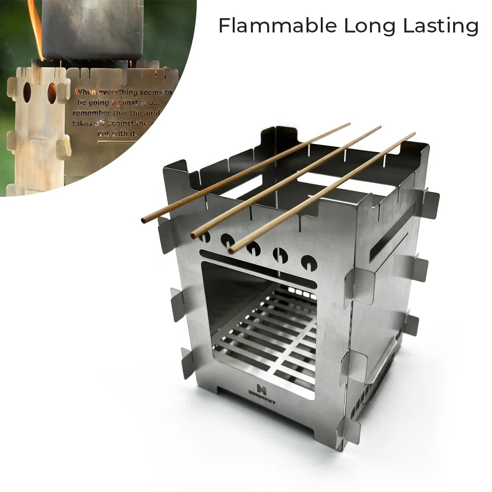 Portable Folding Camping Fire Pit Set (5pcs) Stainless Steel Pocket ...