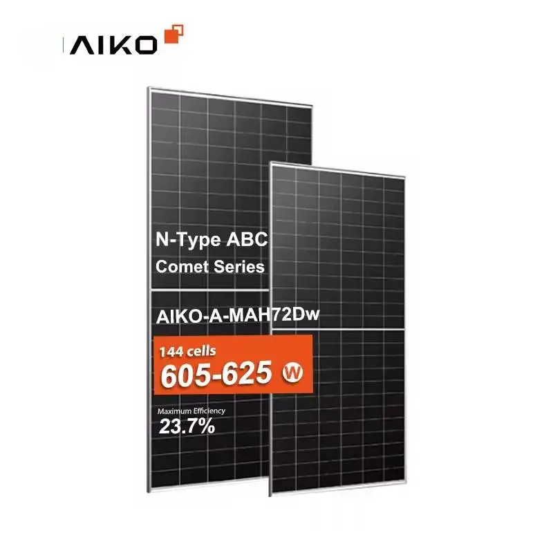 AIKO solar panel n type abc a mah72Mw 600W 610W 620W aiko abc bifacial ...