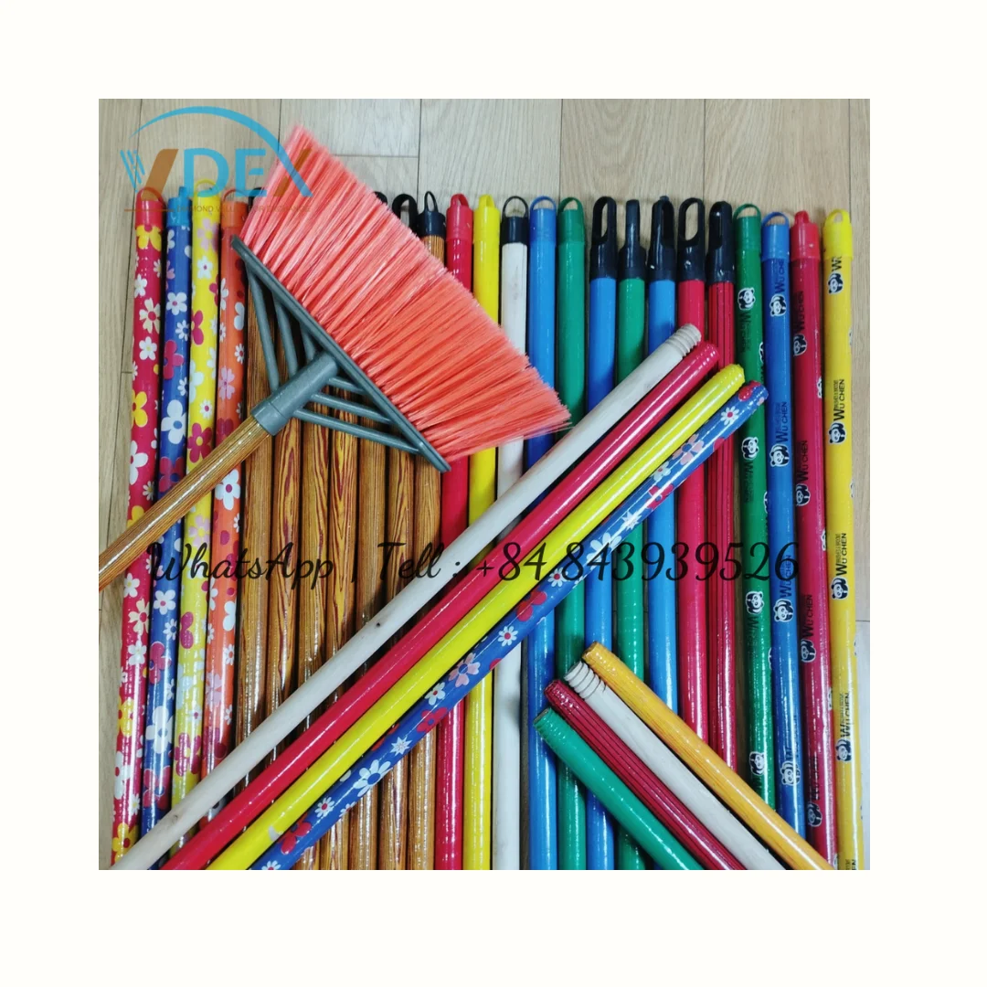 Vdex wooden broom handle mop stick full PVC coated Italian thread broom ...