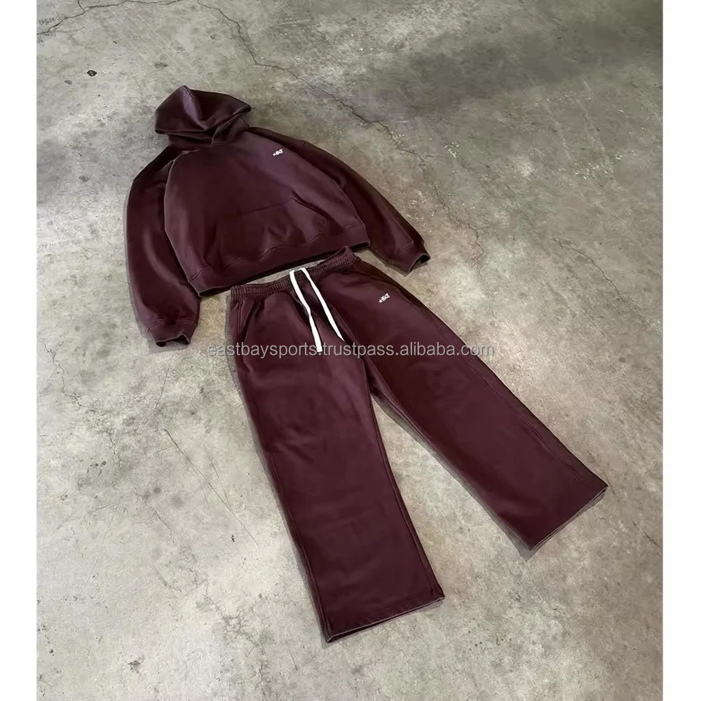 New Trendy Heavyweight Baggy 2 Piece Sweatsuit Sets Oversized Tracksuit ...