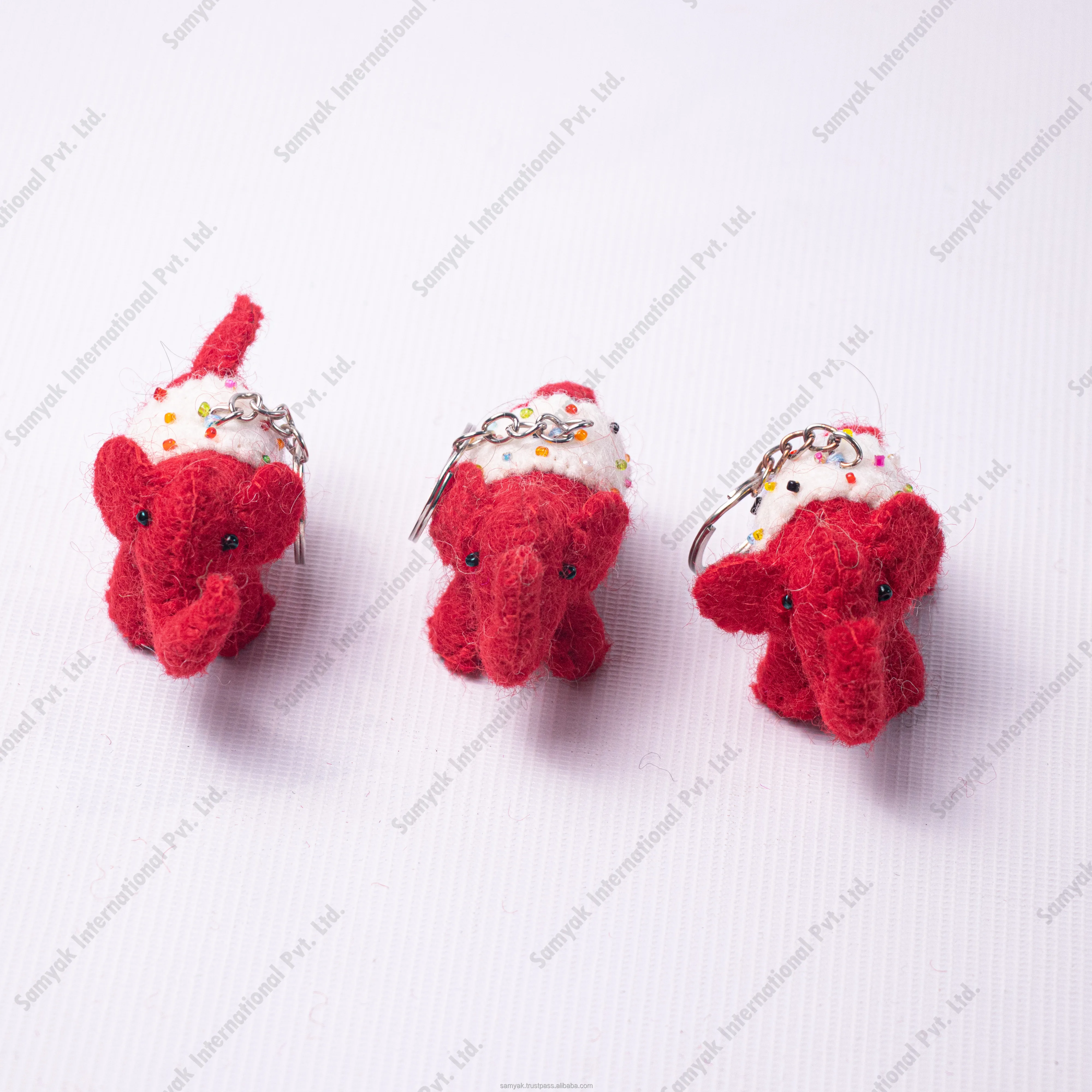 Hand Knitted Felt Keychains Cute Elephants Keys Holder Made From Merino ...
