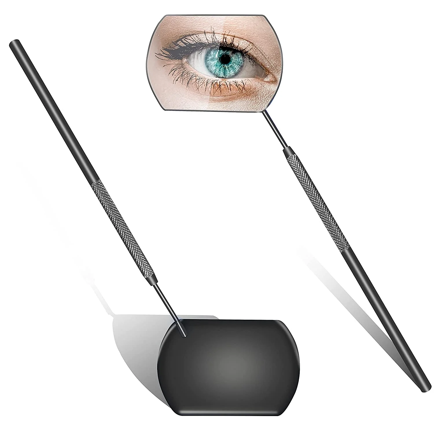 Stainless Steel Black Eyelash Mirror Square Large Detachable Lash ...