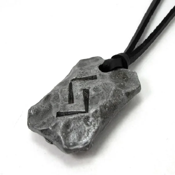 Luxury Forged Iron Fehu Feoh Fe Rune Viking Amulet Runic Nordic Pendant ...