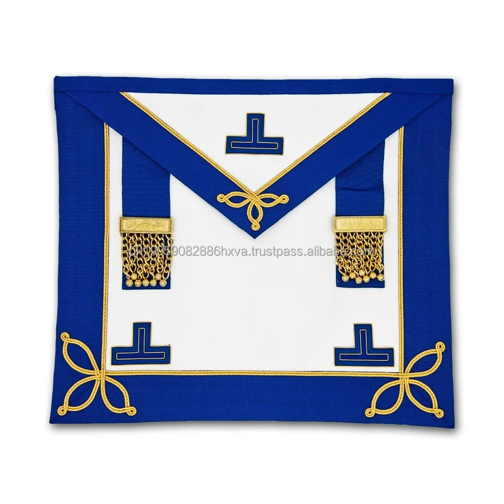 Past Master Apron White Fully Hand Embroidery Masonic Regalia Bullion ...