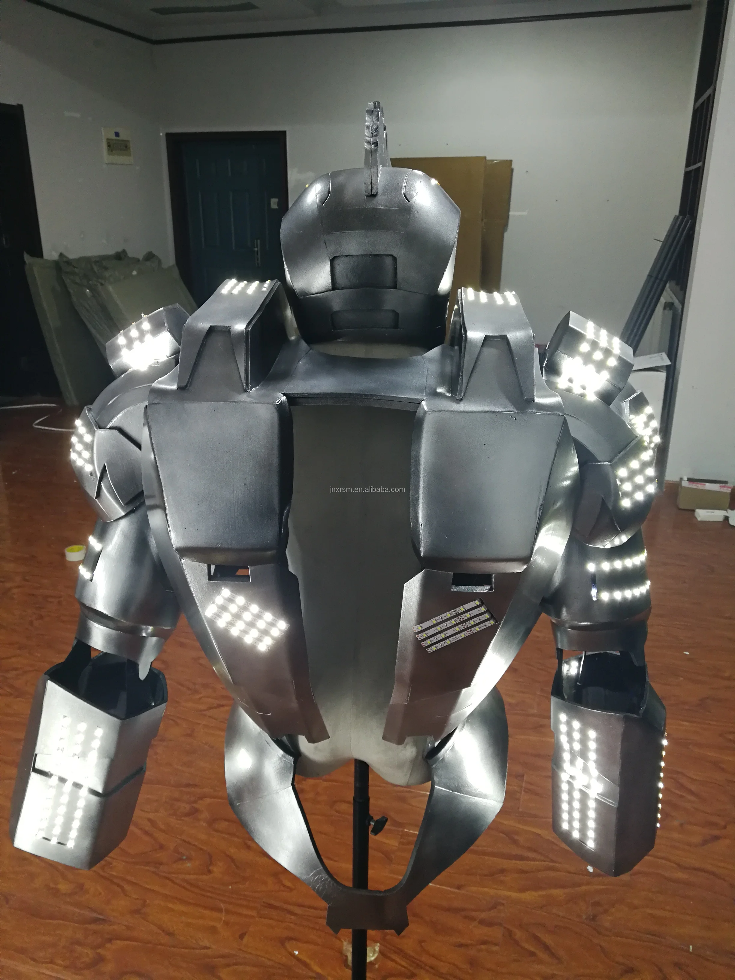 Silver LED Luminous Cosplay Transformer Stage Performance Wear Stilt ...