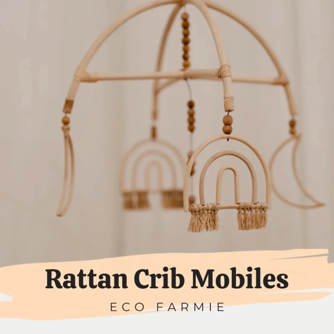 Natural Rattan Baby Crib Mobile Nursery Bedroom Kids Hanging Mobiles ...