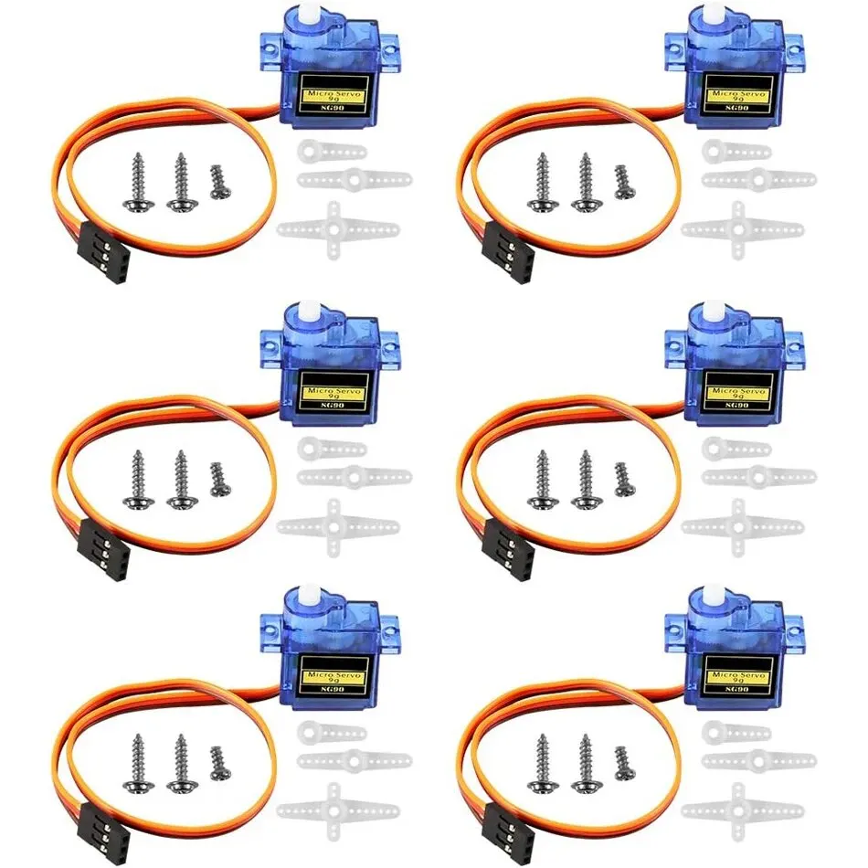 6pcs Sg90 9g Micro Servo Motor,Mini Servos Motor Kit Plastic Gear 180 ...